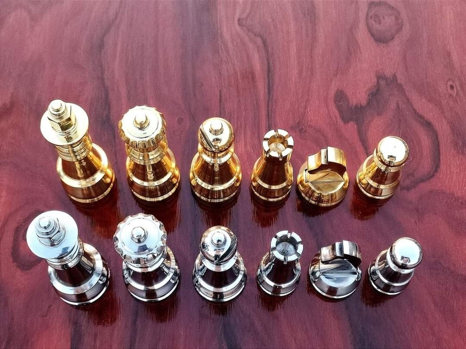 Custom Handmade Brass & Stainless steel Chess Set, Luxury Chess Gift ...