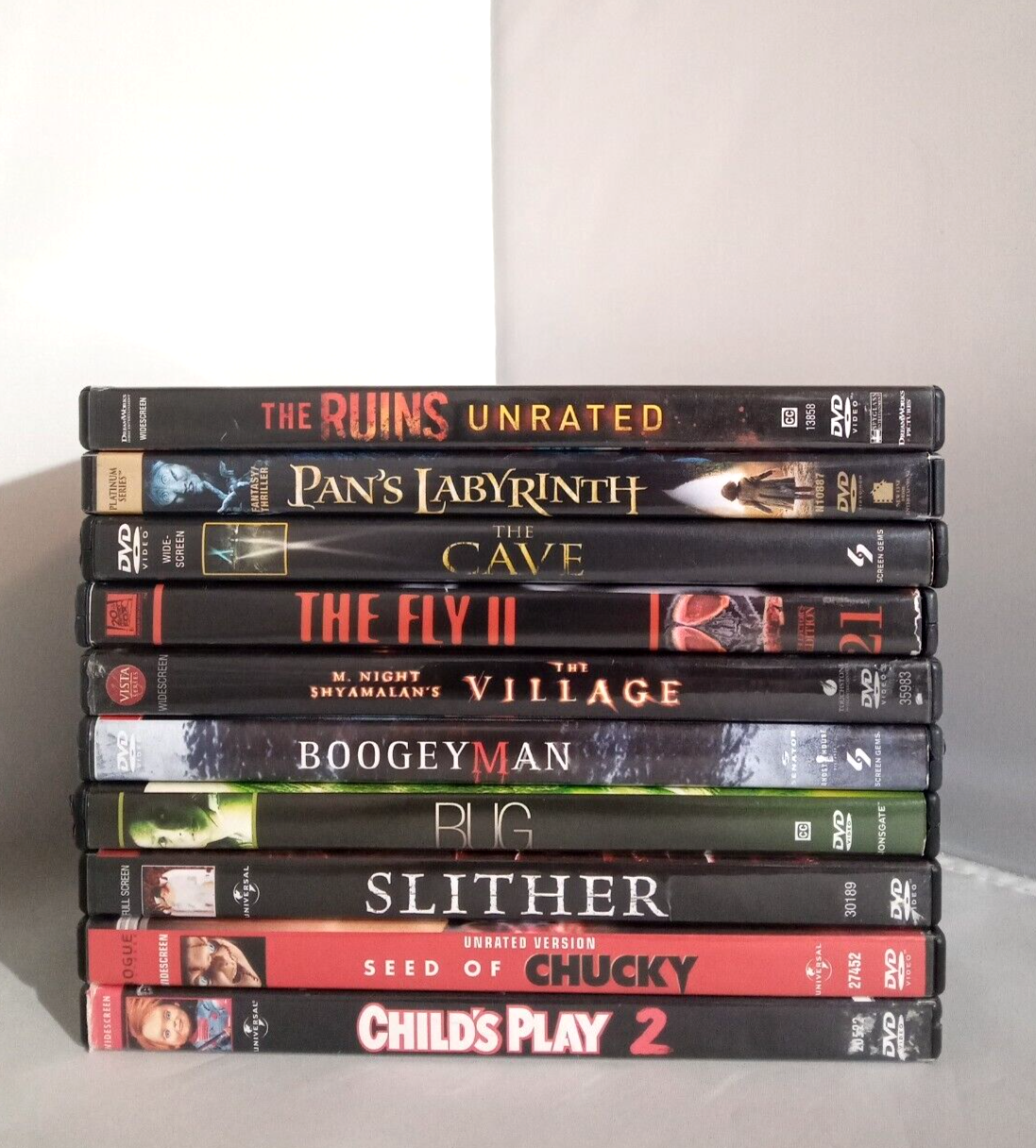 Lot of 10 Creature Entity Horror DVD Movies - Ruins, Cave, Boogeyman ...