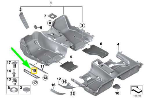 NEW BMW 1 F20 FRONT DOOR ENTRANCE BMW COVER TRIM 51477263315 7263315 12 ...