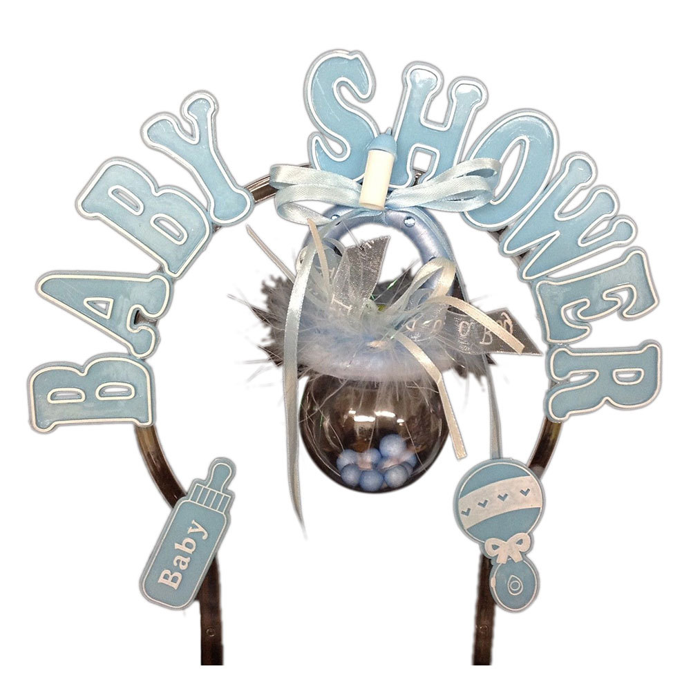 Blue Plastic large pacifier baby boy shower cake topper decoration ...