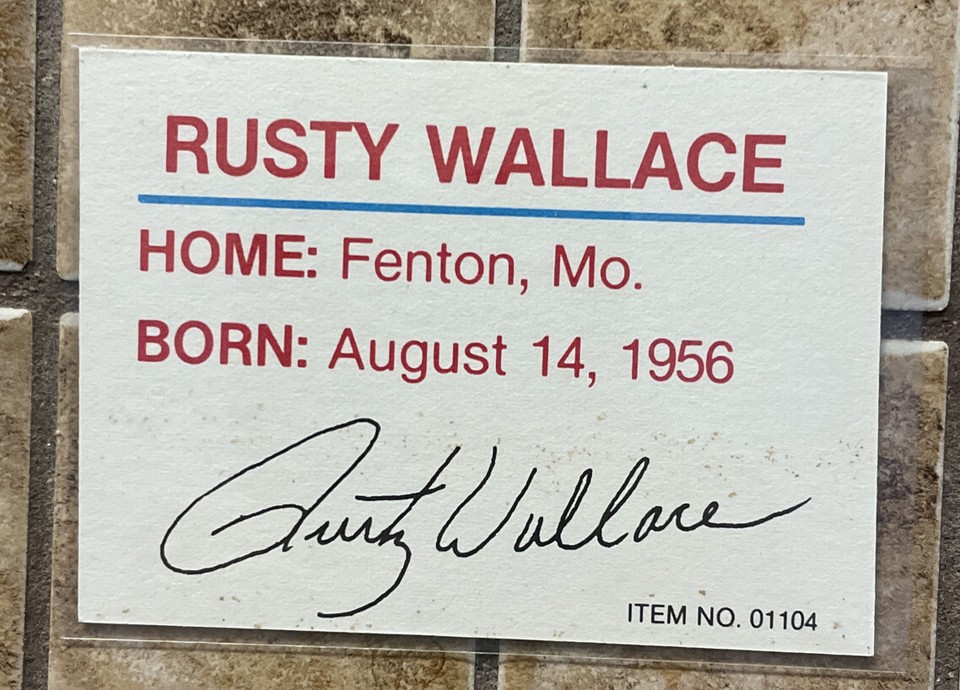 RUSTY WALLACE NASCAR Vintage Card Proset Signed Card 1991 Item #01104 ...