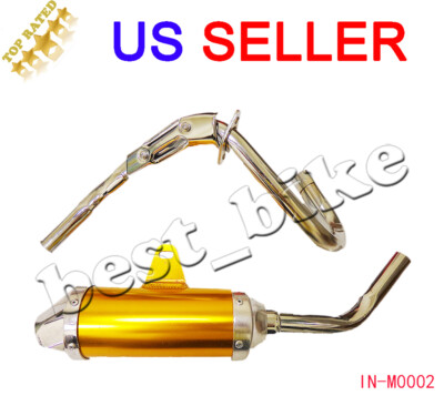 37mm Yellow Exhaust Pipe Muffler Honda XR50 CRF50 70cc 110cc 125cc Dirt ...