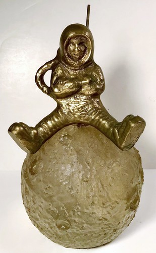 1969 Astronaut Man On Moon ~ Armstrong ~ Brass & Lucite ~ NASA ~ Marvin ...