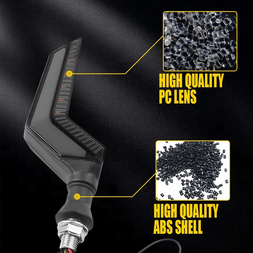 Motorcycle Flowing Turn Signal Light Amber/Blue 12 LED For Honda Yamaha 4PCS | eBay UK