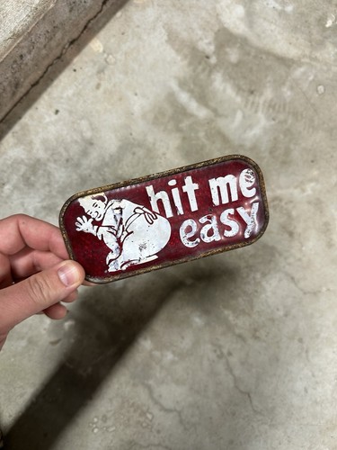 Vintage Antique Hit Me Easy Hot Rod Chopper License Plate Reflector ...