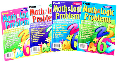 NEW Lot of 4 Penny Press Dell Math & Logic Problems Puzzle Books | eBay