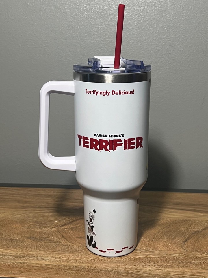 Terrifier Art The Clown ART CRISPIES Stainless Steel 40oz Tumbler Cup ...