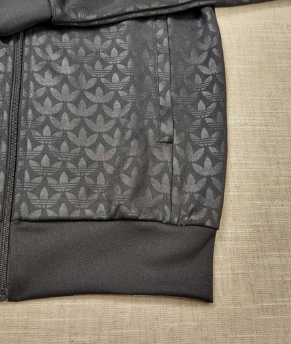 Adidas Superstar Track Jacket Medium Mens Black Monogram Logo Trefoil ...