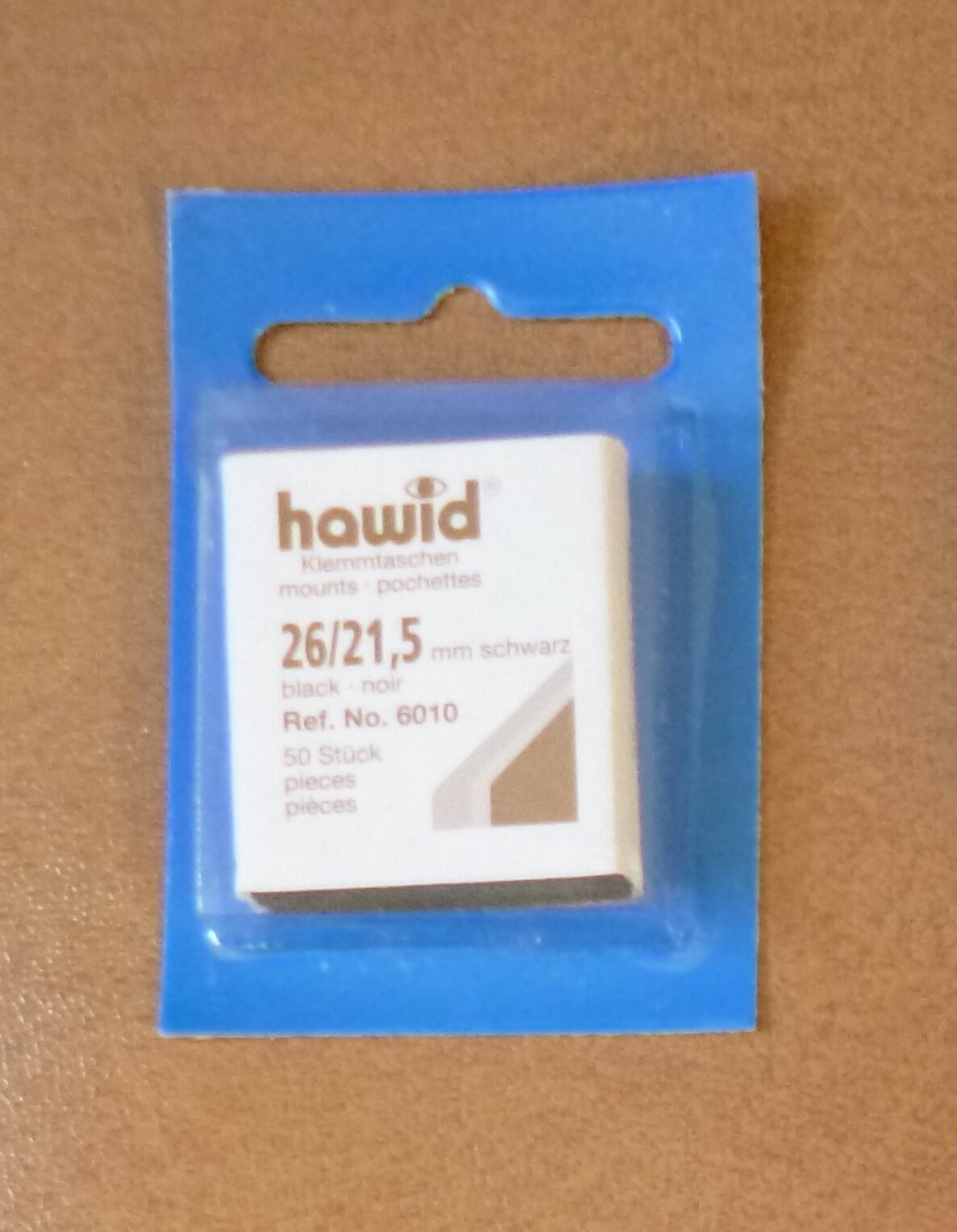 HAWID STAMP MOUNTS BLACK Pack of 50 Individual 26mm x 21.5mm - Ref. No ...