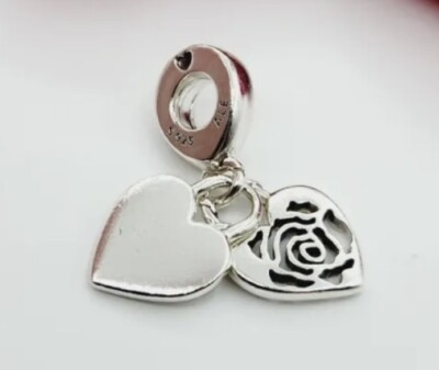 PANDORA - 925 Silver - ROSE HEART PADLOCK Dangle Charm #790086C00 | eBay