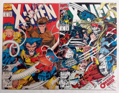 🔥X-MEN #4 & 5*MARVEL, 1992*1ST APP. OF OMEGA RED*MAVERICK*JIM LEE*JOHN ...