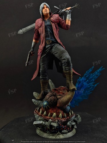 Dante-Inspired Hand-Painted 12” Resin Statue – Devil Fantasy Fan Art ...