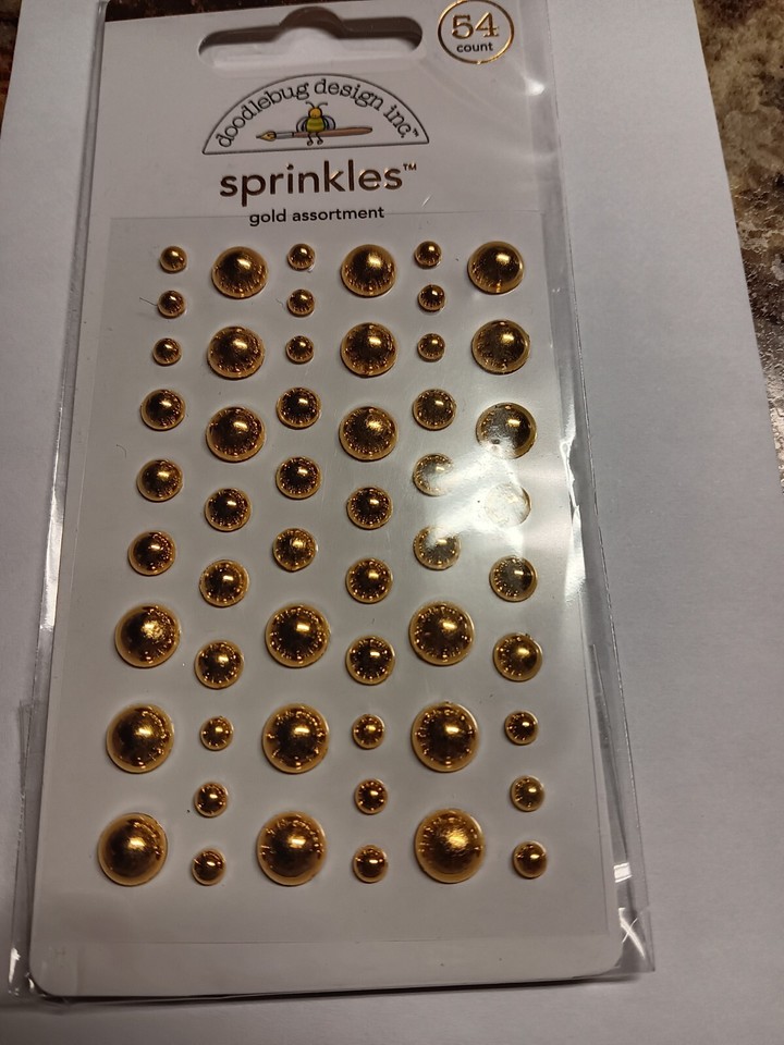 Crafts Doodlebug Sprinkles Gold Dots Assorted Sizes Self Adhesive | eBay