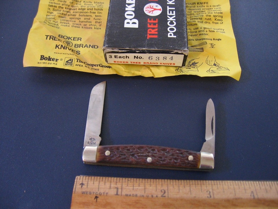 VINTAGE BOKER TREE BRAND U.S.A. POCKET KNIFE 6384 WITH ORIGINAL PAPERWORK & BOX | eBay