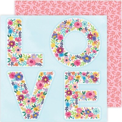 Blooming Wild #17, love scrapbook paper, DS, American Crafts 14043 | eBay