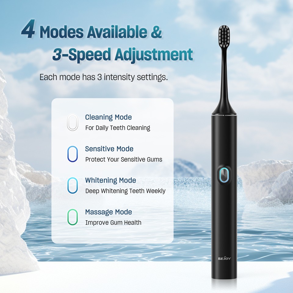 Sonic Electric Toothbrush USB Rechargeable Power Toothbrush With 8 ...