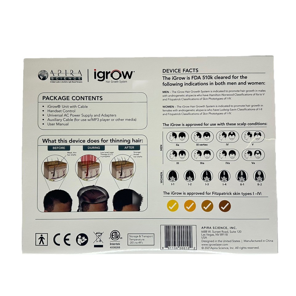 iGrow Hands Free Professional Laser Hair Growth System | eBay