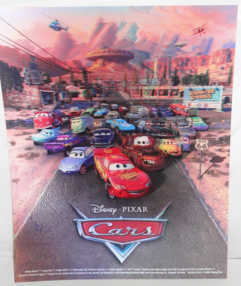 Disney PIXAR CARS 2006 Movie Poster Print ANIME Matted US Release ...