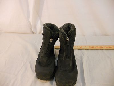 BASIC EDITIONS Women's Ankle Boots Shoes 8 Faux Fur LIning Zip Front ...