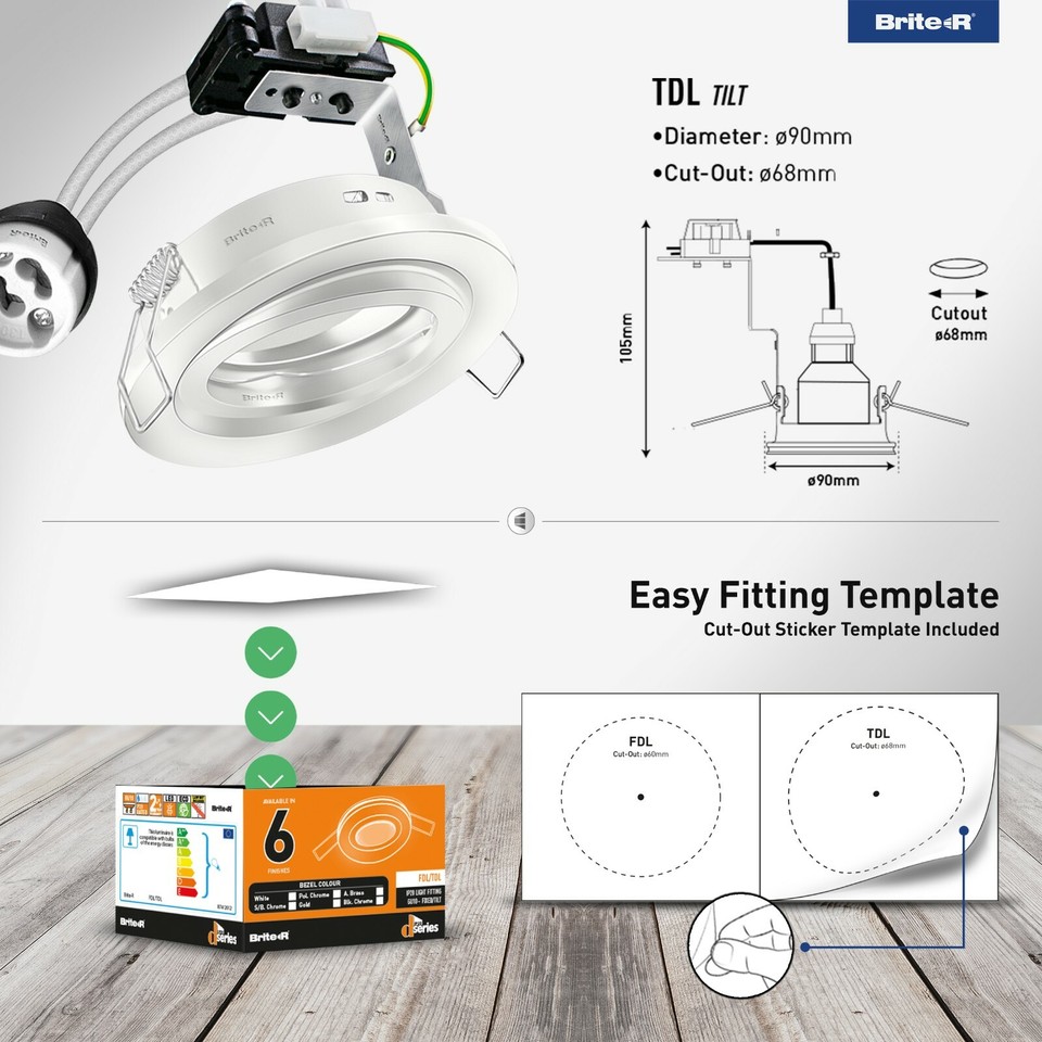10x Standard Tilt White LED GU10 Downlights Ceiling Recessed Spotlight ...