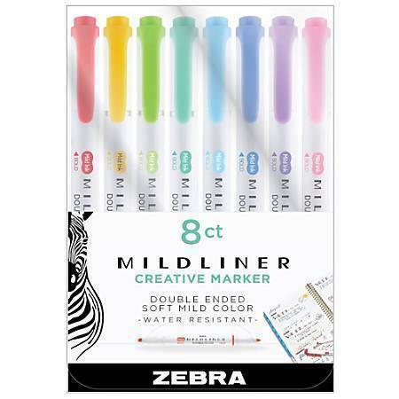Zebra Midliner Creative Marker Double Ended Soft Mild Color 8ct for ...