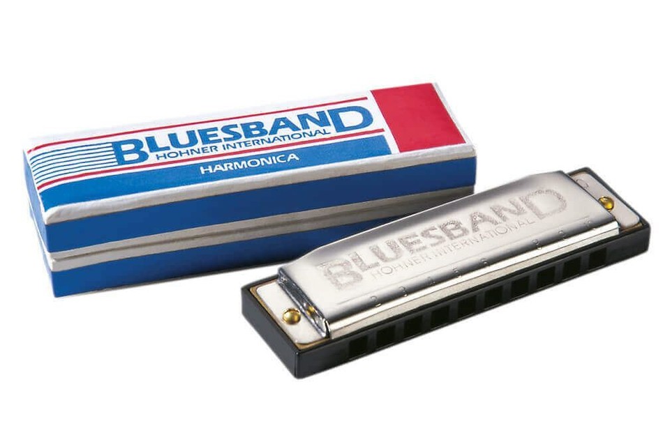 Hohner BluesBand Harmonica Key of C Blues Band Stainless Steel, 1501 ...