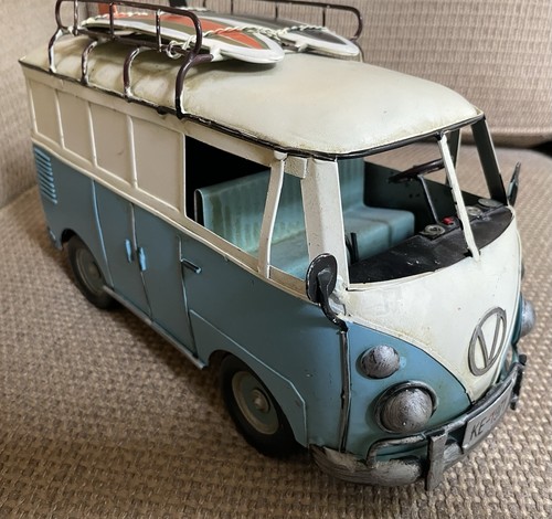 Vintage Style VW Bus Volkswagen With Surf Boards Metal Tin Camper | eBay