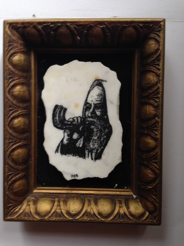 VTG Artist Howard Resnick RES Original Engraving Art Jewish Rabbi ...