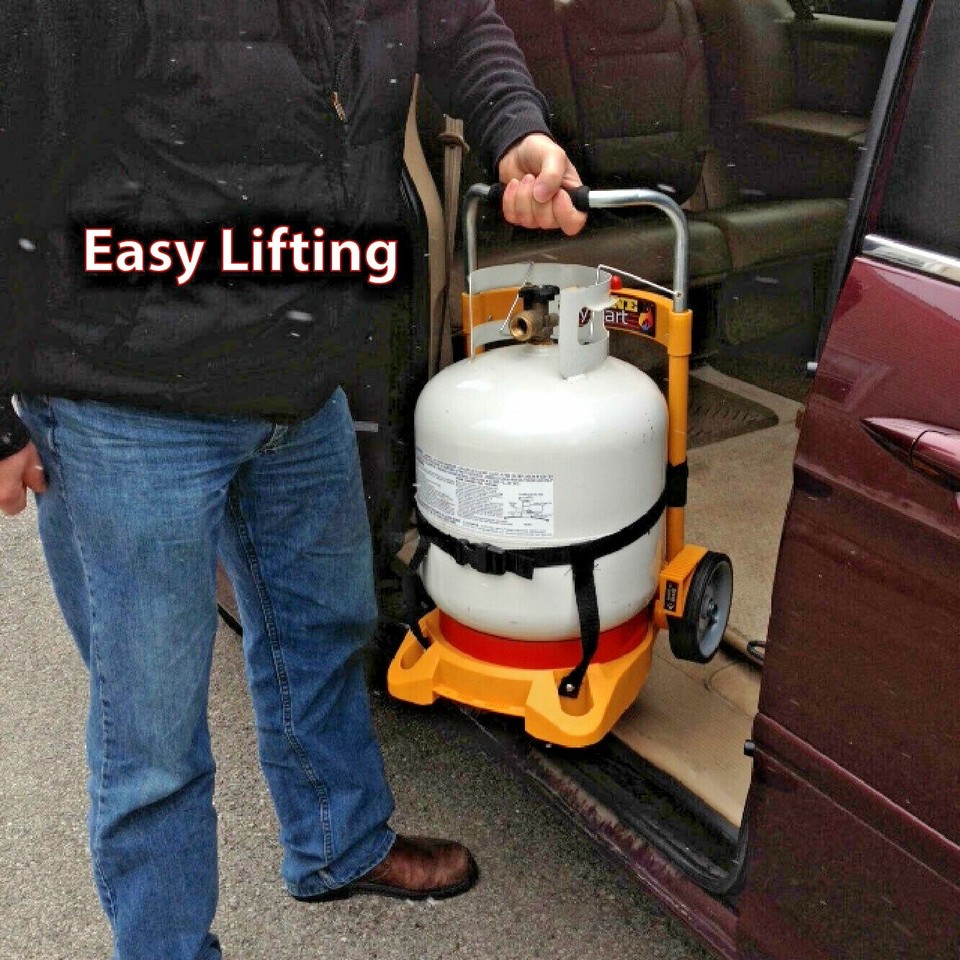 Propane Easy Cart Tank Carrier for BBQ grill w- 20 lb Scale Fuel Gauge ...
