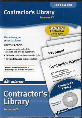 Contractor's Library: Forms on CD [Adams] (CD-ROM) New | eBay