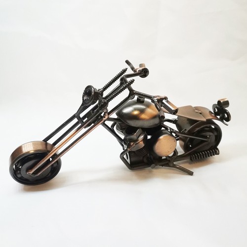 Hand-Welded Scrap Metal Art Motorcycle Diecast Model Dirt Bike Iron ...