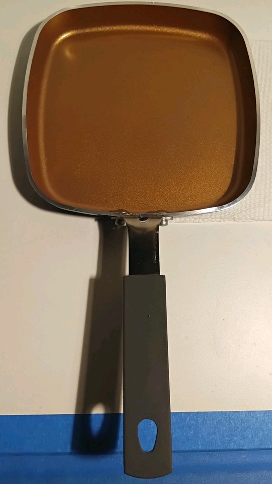 GOTHAM STEEL MINI 6" SQUARE GRIDDLE PAN GRAY W/COPPER CERAMIC COATING ...