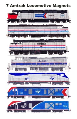 Amtrak Phase I-VII Paint Schemes 7 magnets by Andy Fletcher | eBay