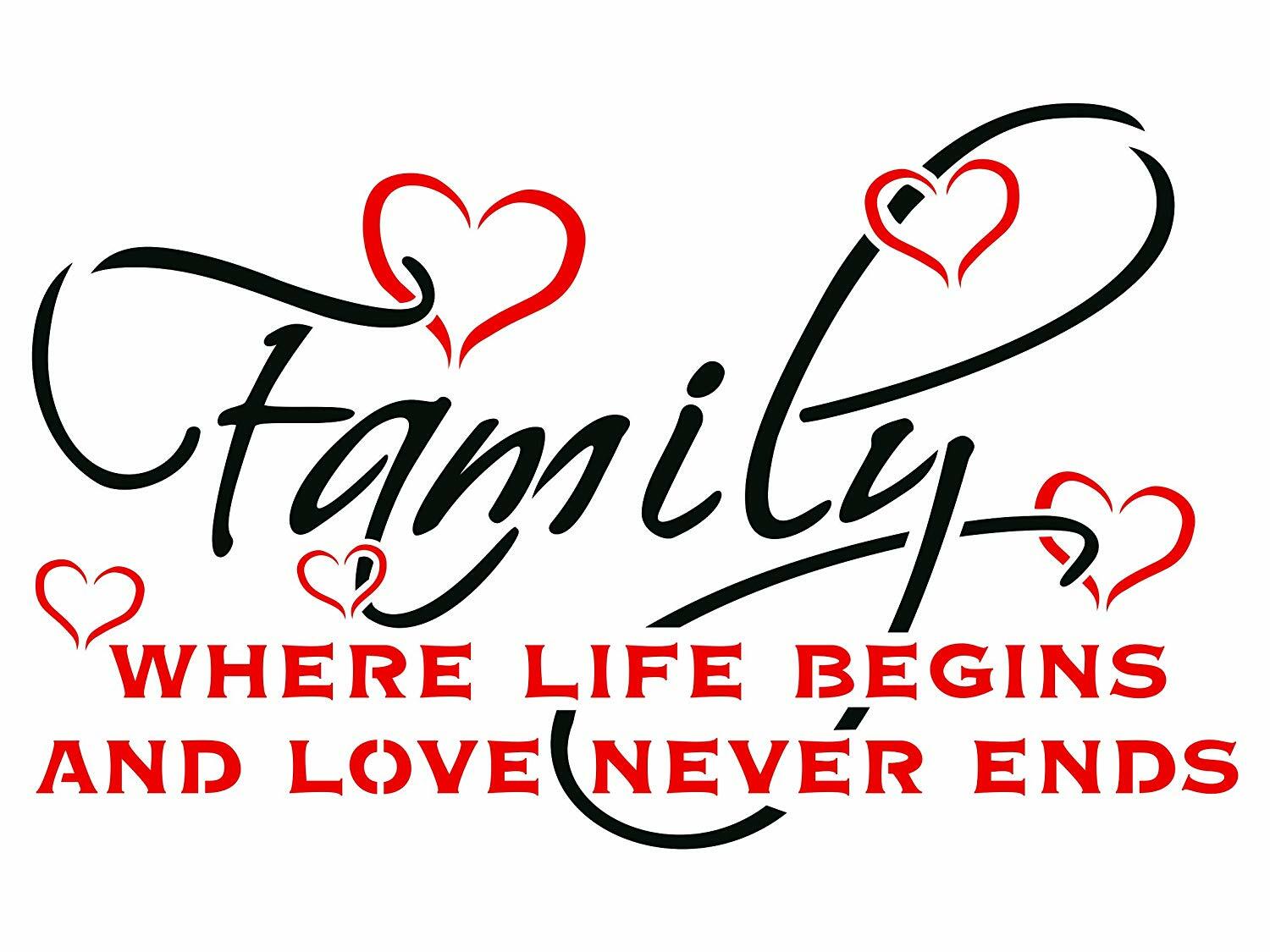 Family Stencil Reusable Quote Saying Words Template Wall Fabric ...