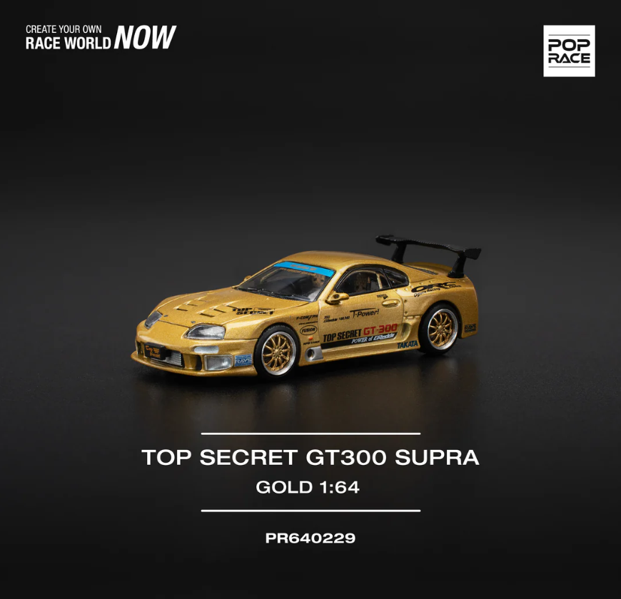 Pop Race Top Secret GT300 Supra (A80) Gold #229 1/64 | eBay