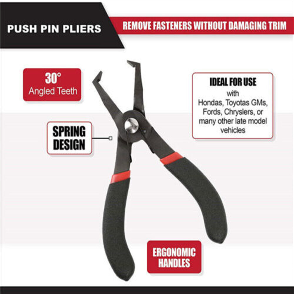 Push-Pin Pliers Plastic Poly Rivet Center Pin Panel Clip Fastener ...