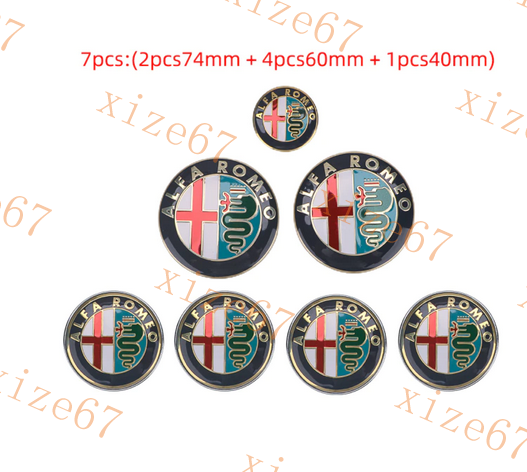 Gold ALFA ROMEO Hood Trunk Hubcaps Steering Wheel Emblems Badges Decals ...