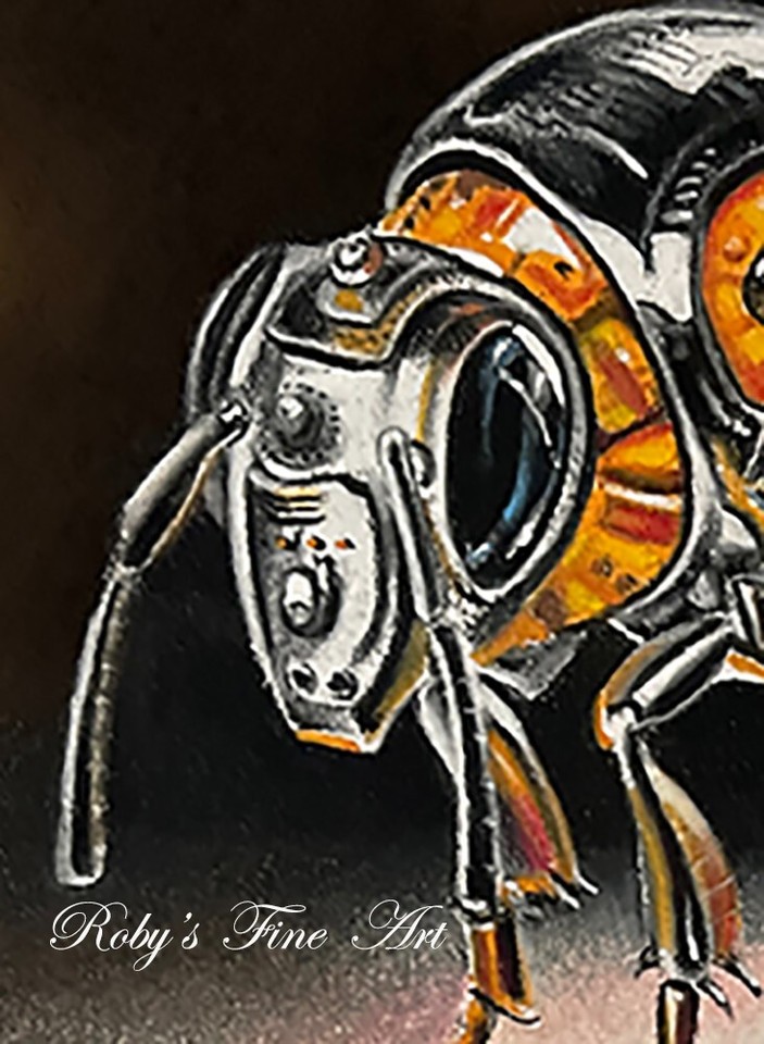 Steampunk Honeybee "Chrome Drone" 8 x 10 inch Giclee by Artist Roby ...