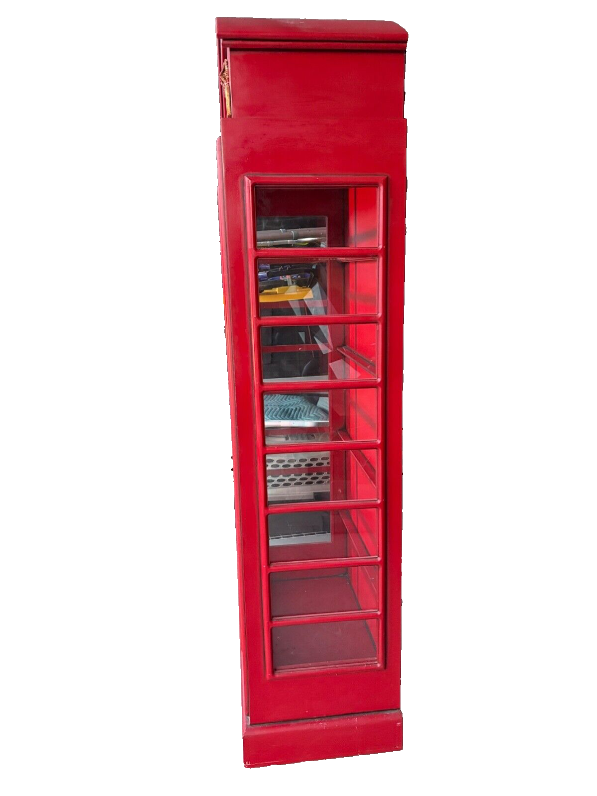 BRITISH TELEPHONE BOOTH DISPLAY CABINET 6' TALL WILL HOLD 4 SHELVES | eBay