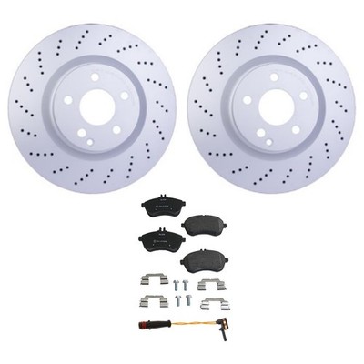 Hella Front Rotors Low-Met Disc Brake Pad Kit For W204 C250 Base RWD ...