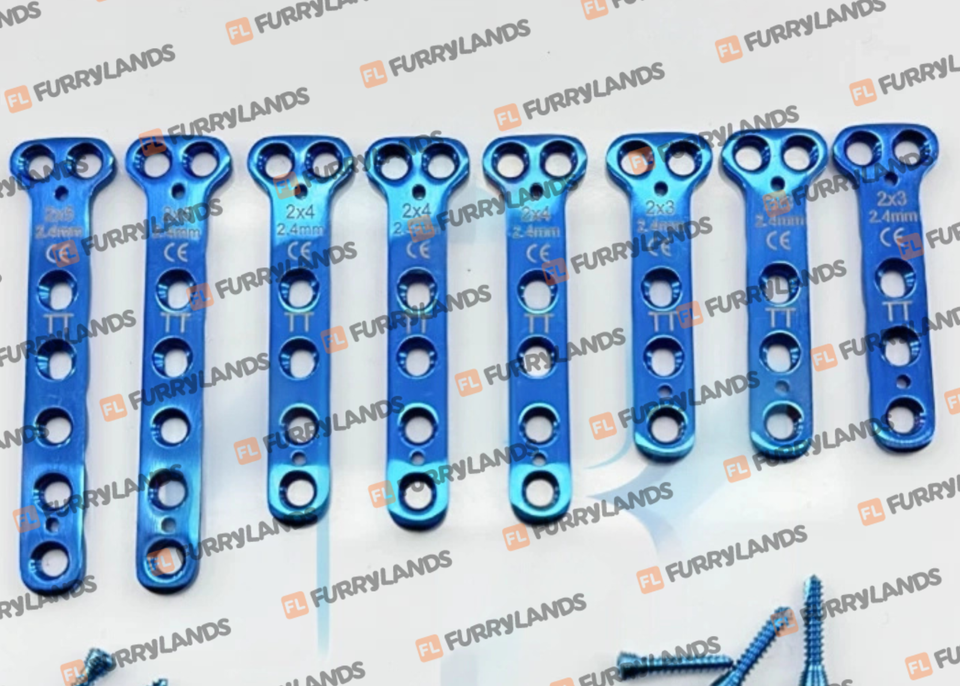 2.7mm Titanium Locking T-Plates & Screws – 78 Pcs Veterinary Orthopedic ...