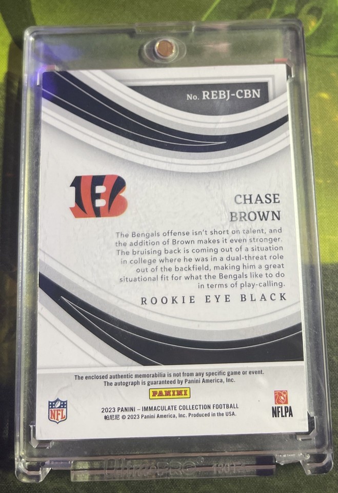 Chase Brown - 2023 Panini Immaculate Gold Eye Black Rookie Auto /25 ...