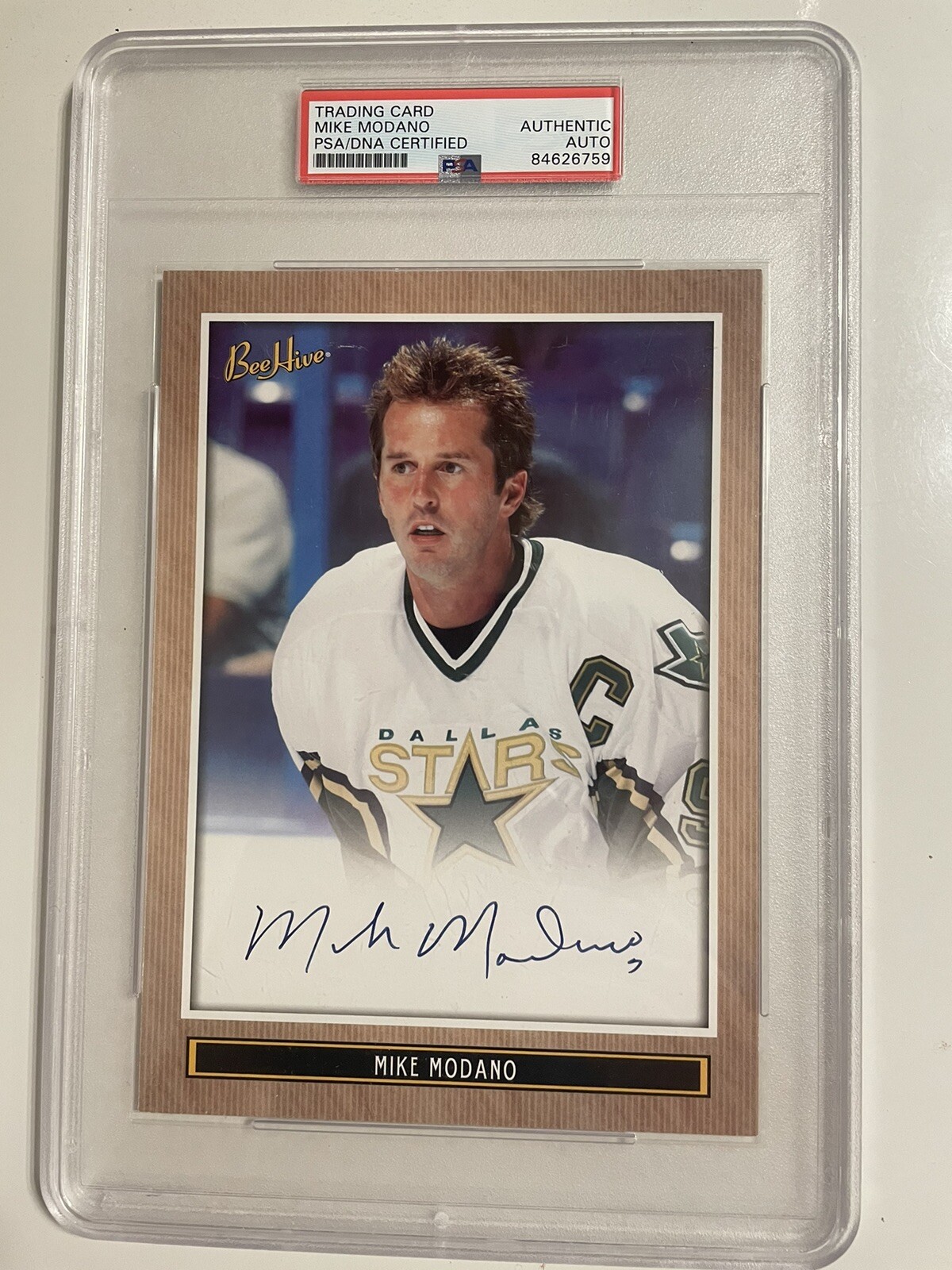 2006-07 Upper Deck BEE HIVE 5X7 Jumbo Mike Modano ON CARD PSA/DNA ...