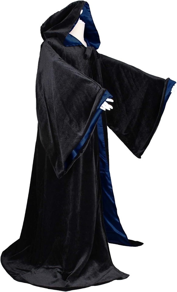 Velvet Wizard Robe with Satin Lined Hood and Sleeves | eBay