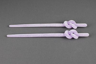 Purple velvet hair chop sticks top knot picks pins accessory 6.75" long ...