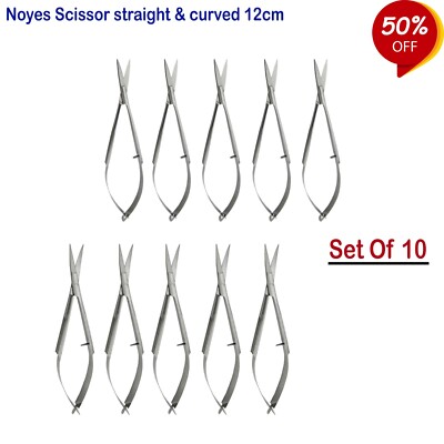 Dental Microsurgical Scissors Noyes Castroviejo Straight Spring Action ...