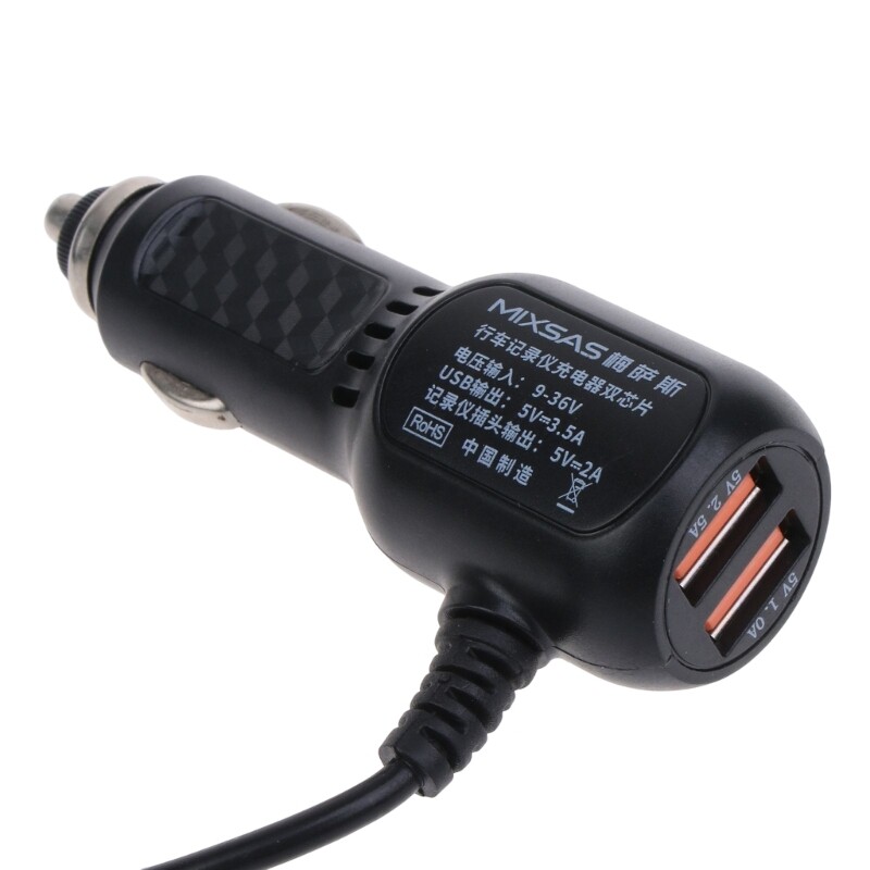 Mini USB Car Charger for Cam Power-Lead Cable Power Supply Adapter 12V ...