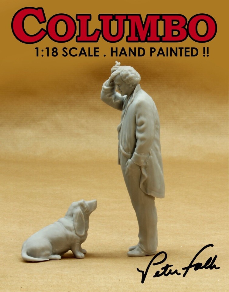 1:18 FIGURE COLUMBO and DOG . PETER FALK PAINTED WELLY SOLID MINICHAMPS ...