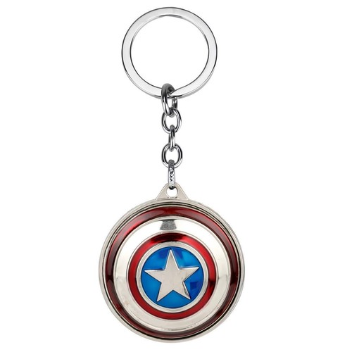 Captain America Glossy Finish Rotating Metal Shield Keychain Pack of 1 ...