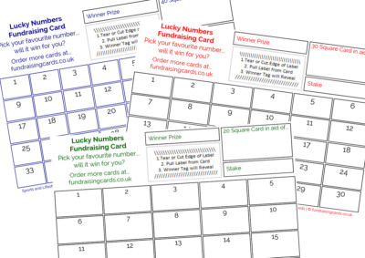 Lucky Numbers Fundraising Cards Charity Scratch Raffle Ticket Draw Free ...